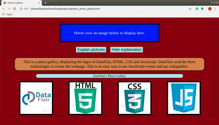 Javascript Project Creating A Photo Gallery With Html Css And Js Code Dataflair