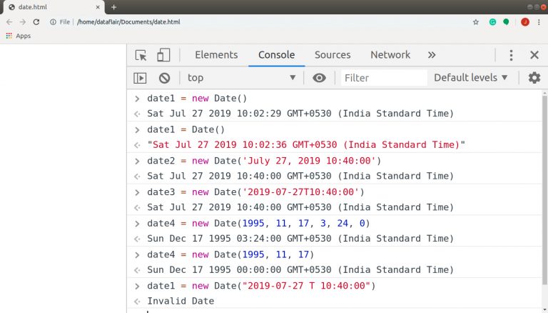 Javascript Date And Time Implementation Of Javascript Date Methods Dataflair