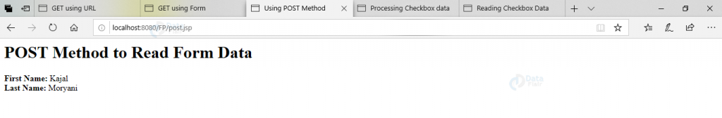 Jsp Form Processing Using Get And Post Methods Dataflair