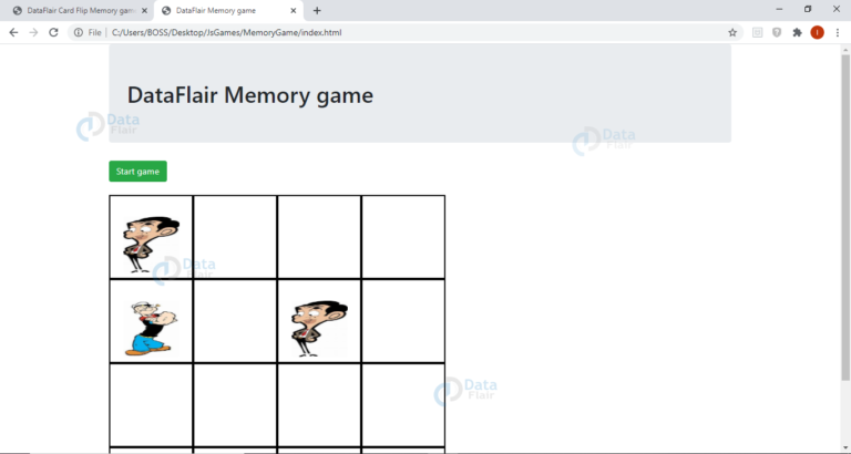 Create Flip Card Memory Game In Javascript Dataflair