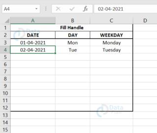 Fill handle in Excel with Examples - DataFlair