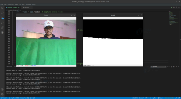Harry Potters Invisible Cloak Using Opencv Python Project Dataflair
