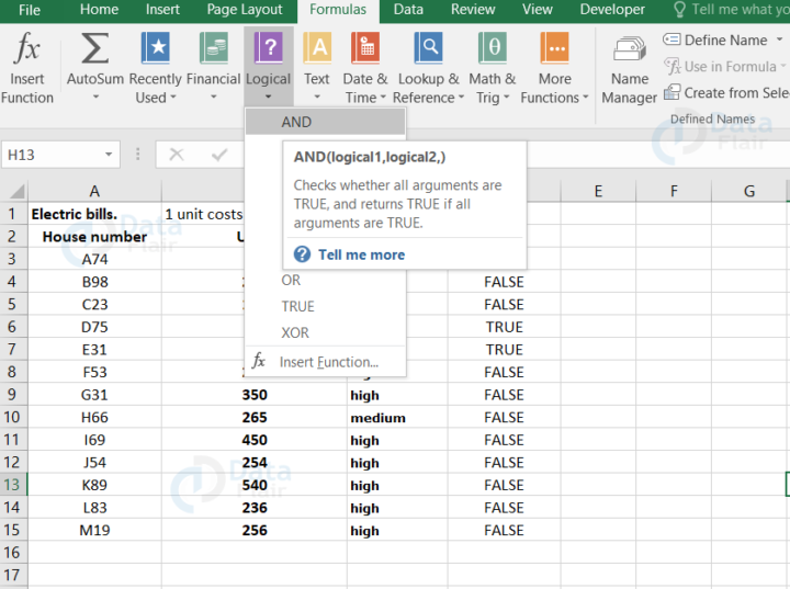 Logical Functions In Excel And Or Xor Not Dataflair