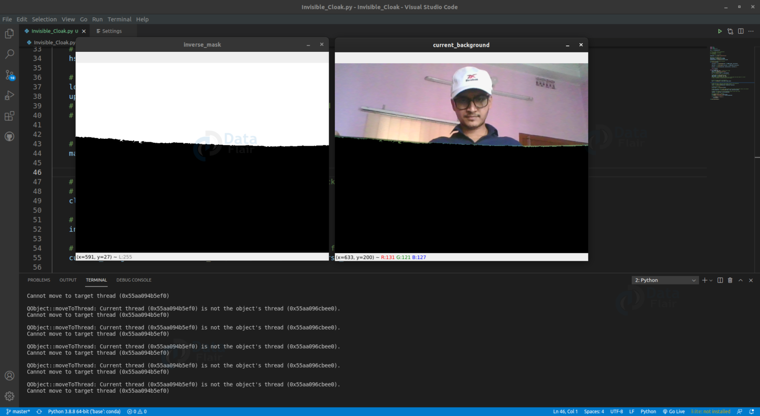 Harry Potters Invisible Cloak Using Opencv Python Project Dataflair