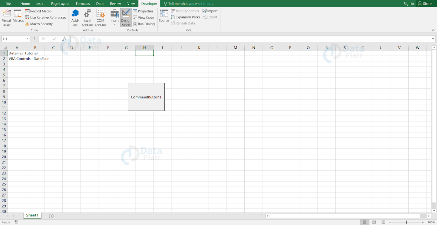 Vba Controls Form Control And Activex Control In Excel Dataflair