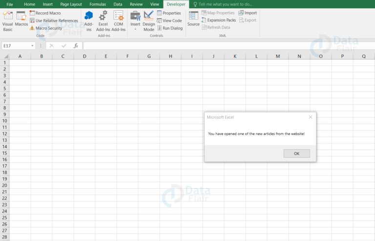Excel Vba Subroutine Dataflair